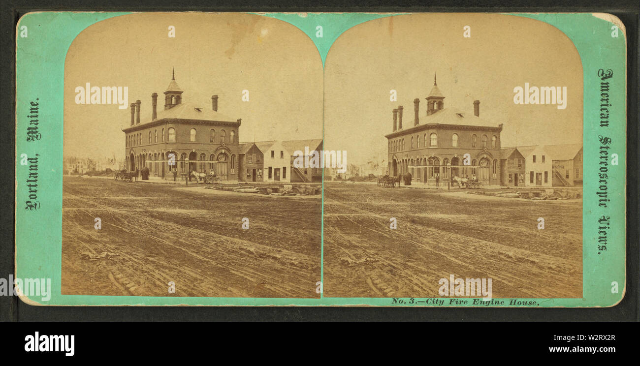 City Fire Engine House, from Robert N Dennis collection of stereoscopic ...