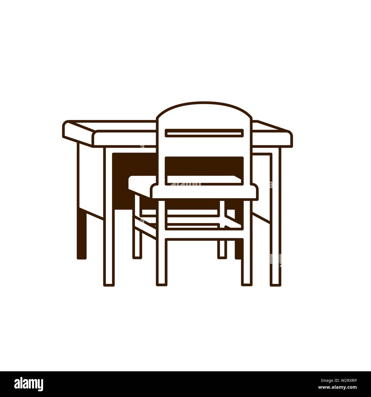 Classroom desk chair line Cut Out Stock Images & Pictures - Alamy