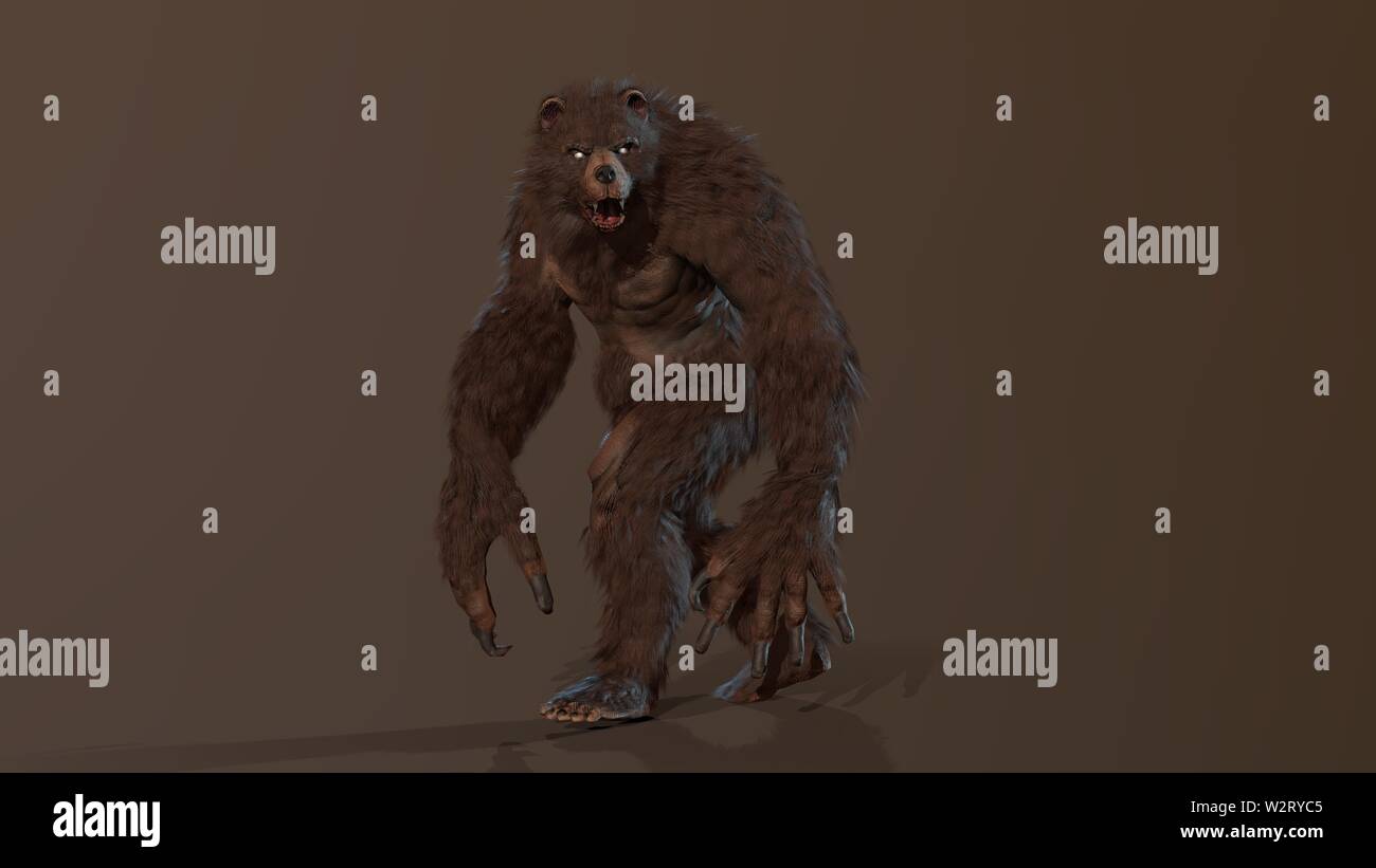 werebear 3d render on the background of chromakey Stock Photo - Alamy