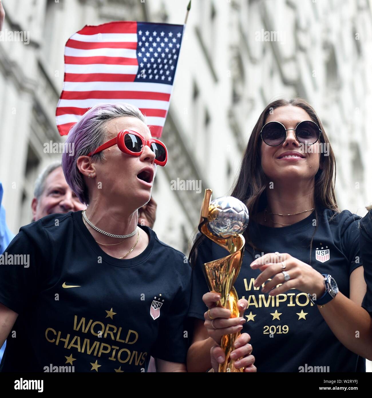 New York, NY, USA. 10th July, 2019. Megan Rapinoe, Alex Morgan in ...