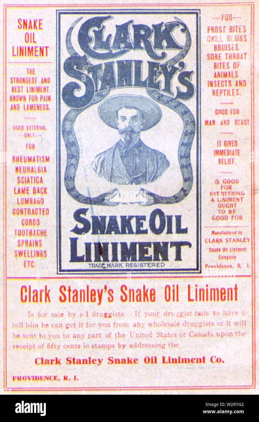 Snake oil hi-res stock photography and images - Alamy