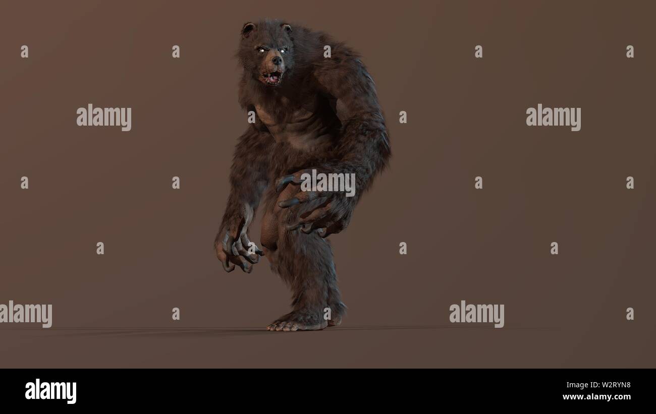 werebear 3d render on the background of chromakey Stock Photo - Alamy