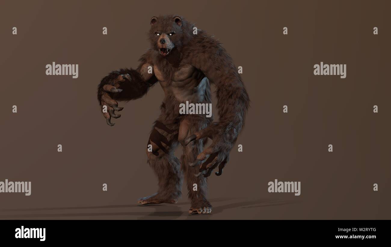 werebear 3d render on the background of chromakey Stock Photo - Alamy