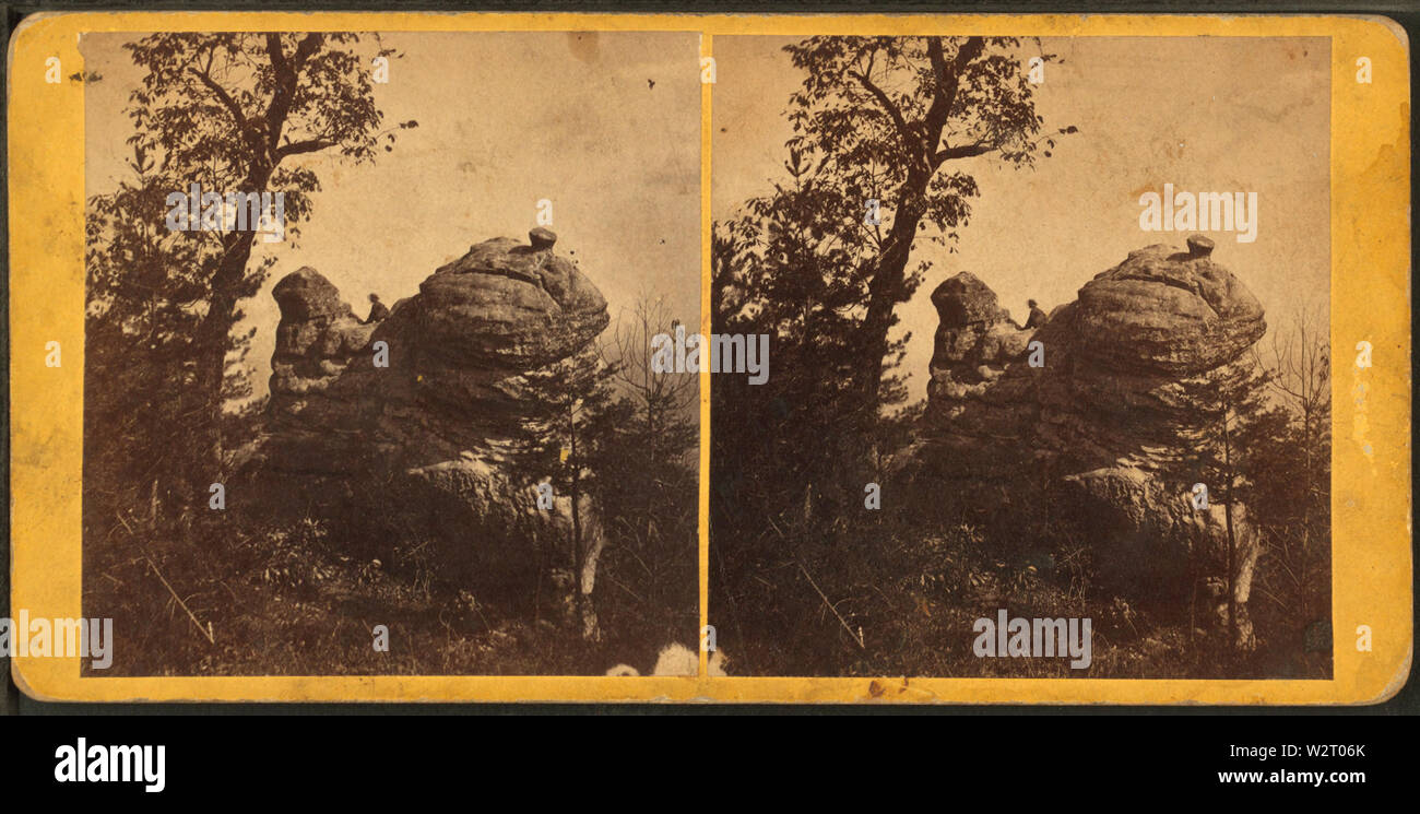 Cliff over Alum Spring, at top of Mountain, by J B Linn 2 Stock Photo ...
