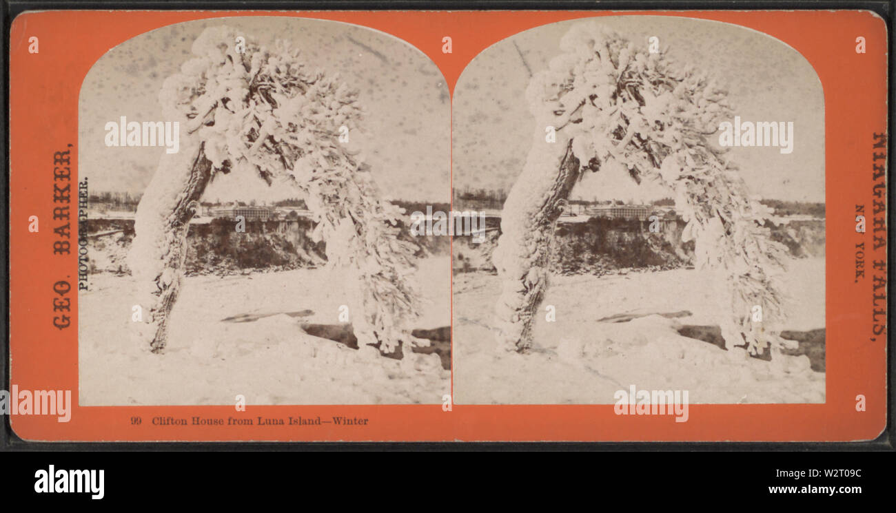 Clifton House from Luna Island, winter, by Barker, George, 1844-1894 ...