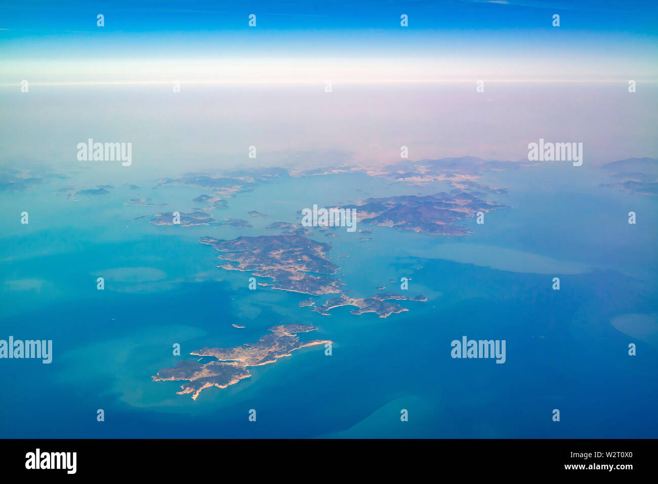 Aerial view of the beautiful Geumodo Island at South Korea Stock Photo ...