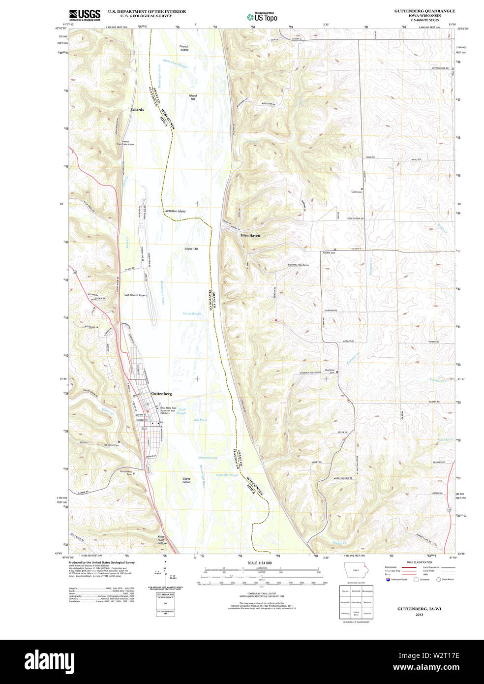 Guttenberg iowa map hi-res stock photography and images - Alamy