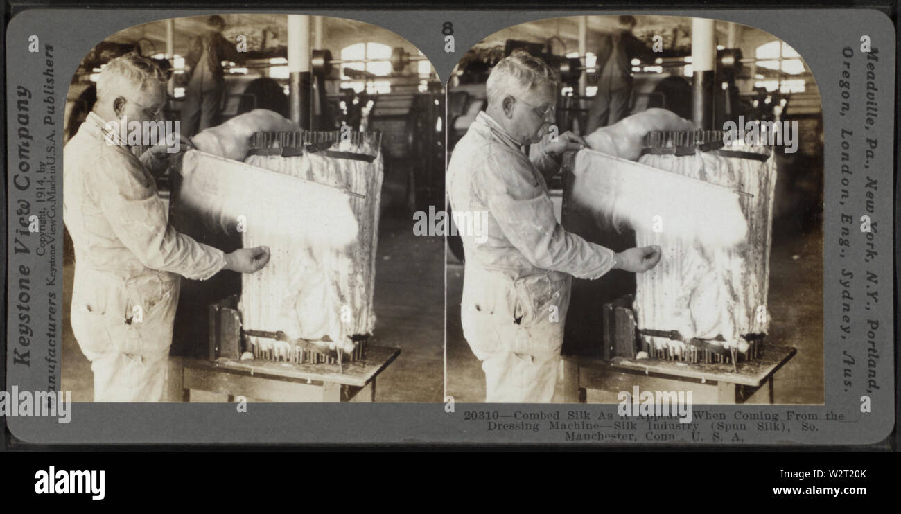 Combed silk as it appears when coming from the dressing machine Silk ...