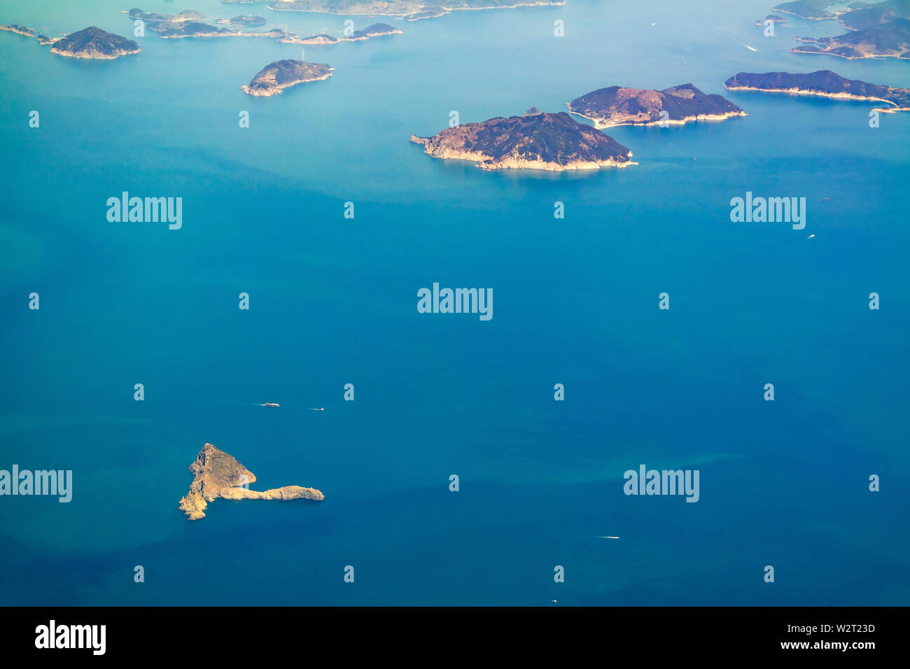 Aerial view of the beautiful Geoje Island at South Korea Stock Photo ...