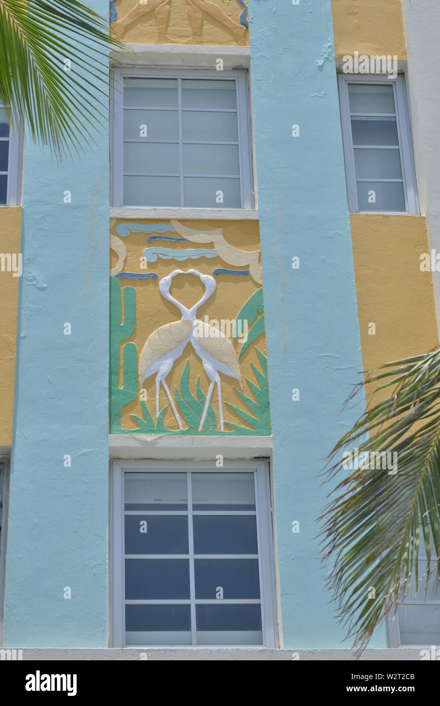 Famous preserved art deco buildings in South Beach Miami, Florida Stock ...