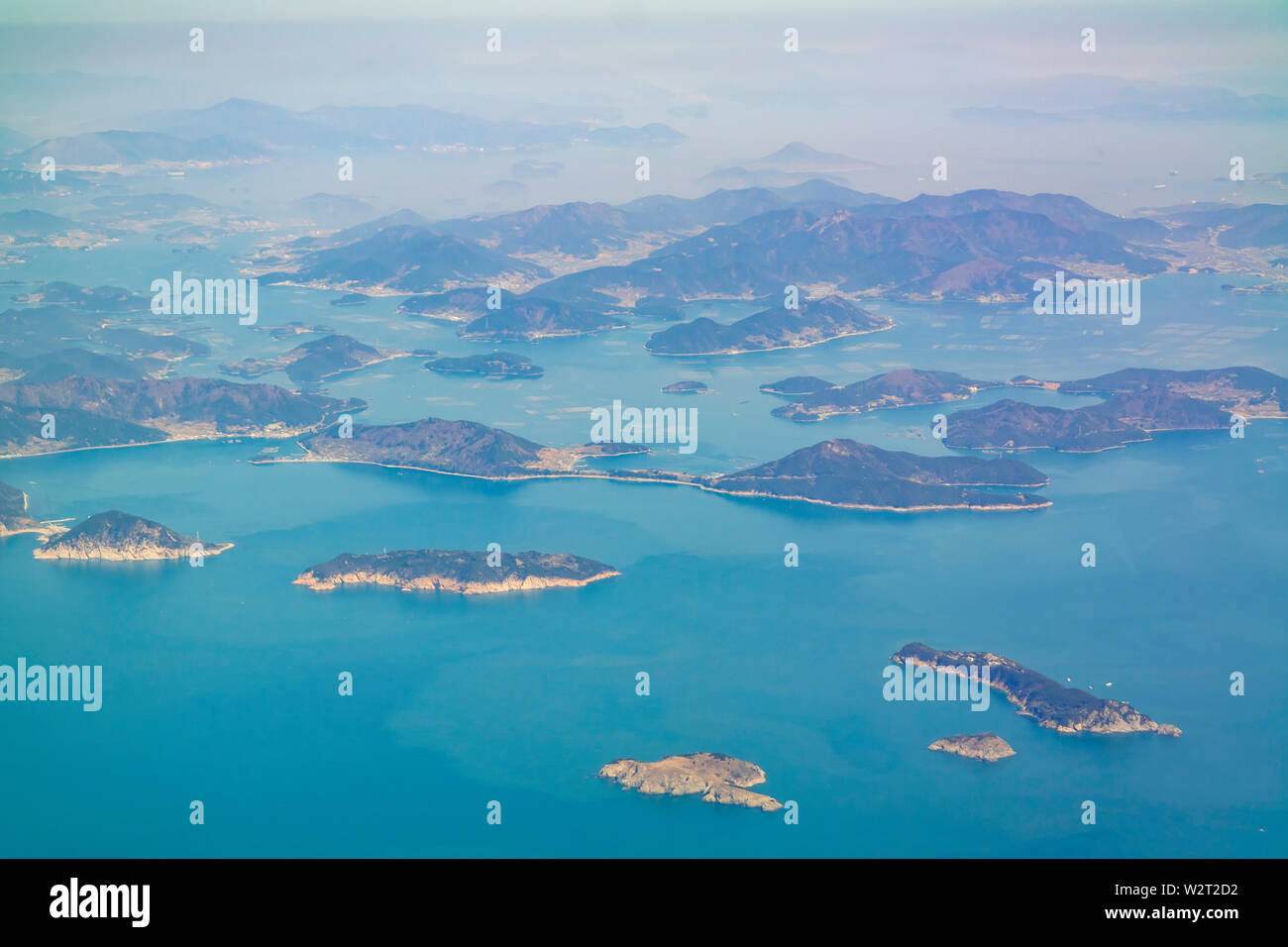 Aerial view of the beautiful Geoje Island at South Korea Stock Photo ...