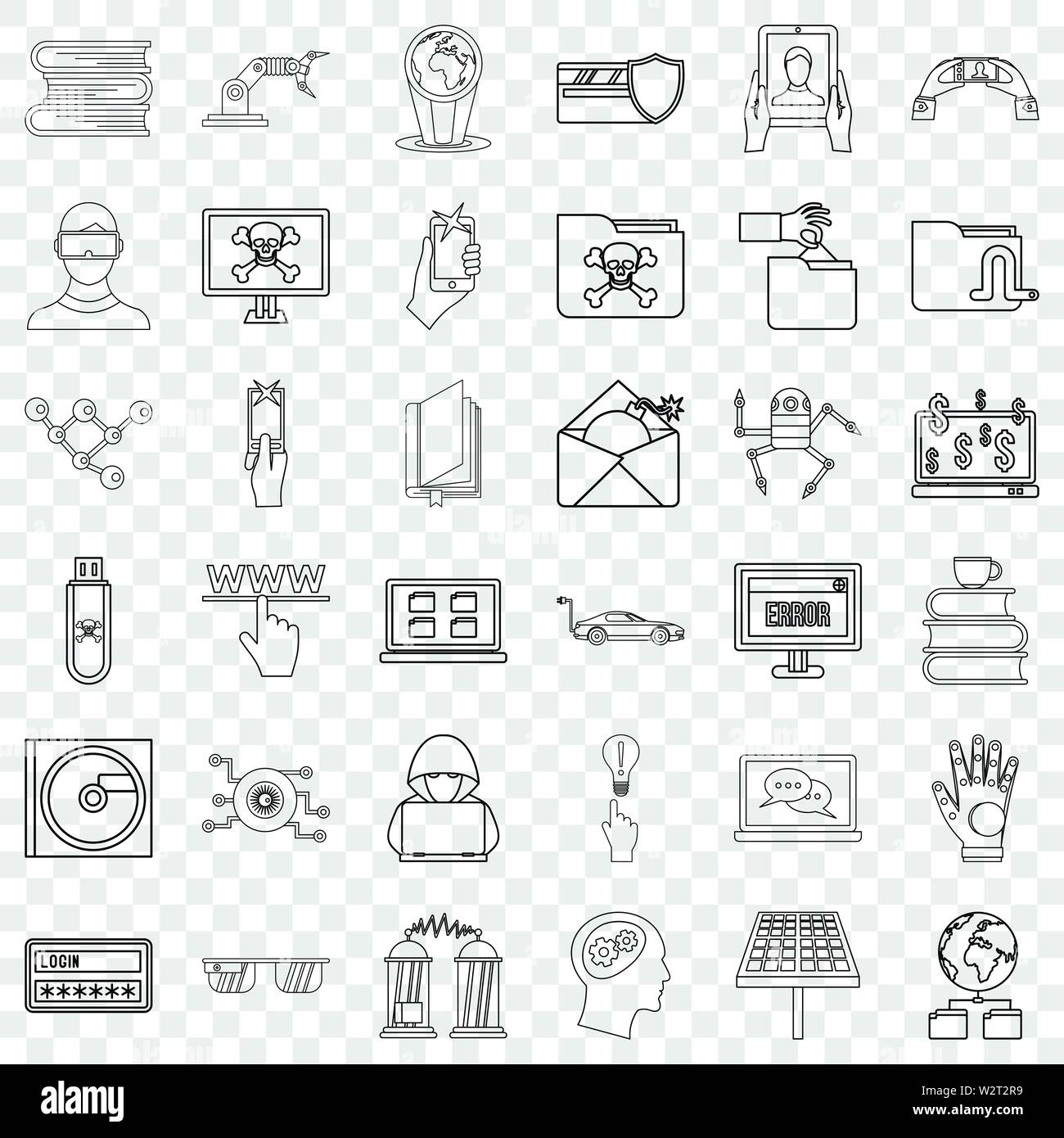 Elearning icons set, outline style Stock Vector Image & Art - Alamy