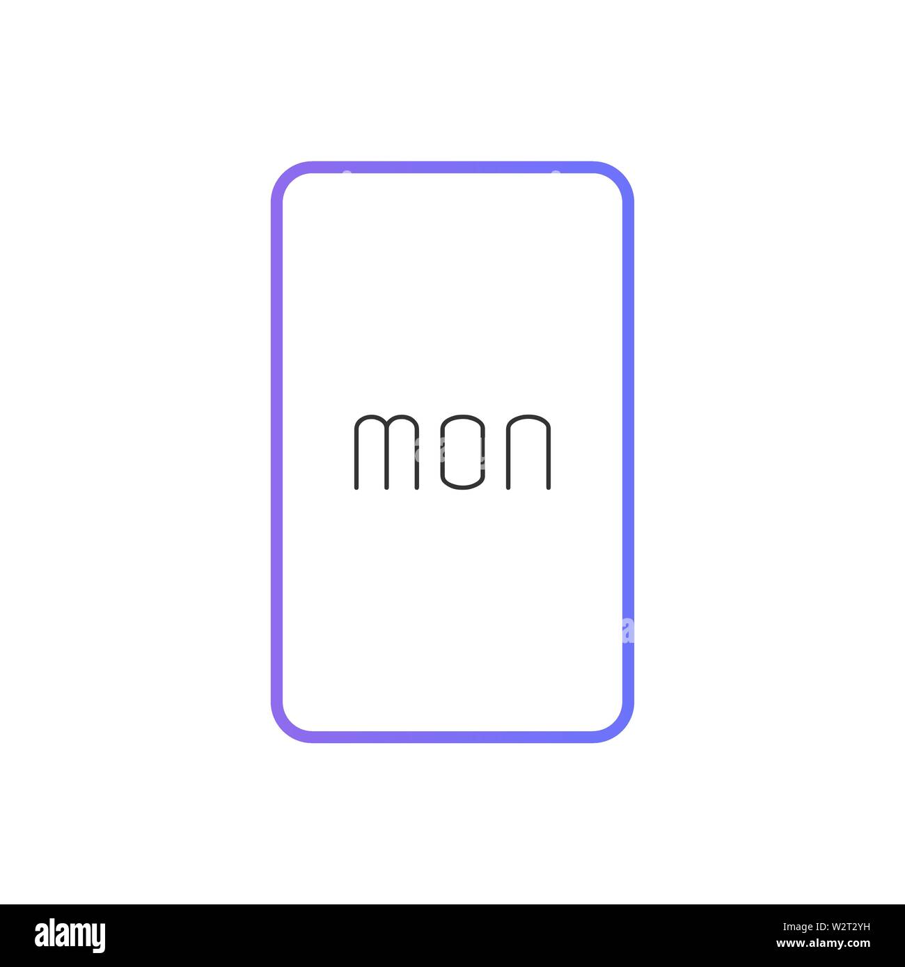 Button displays Monday in a modern style. Vector illustration Stock ...