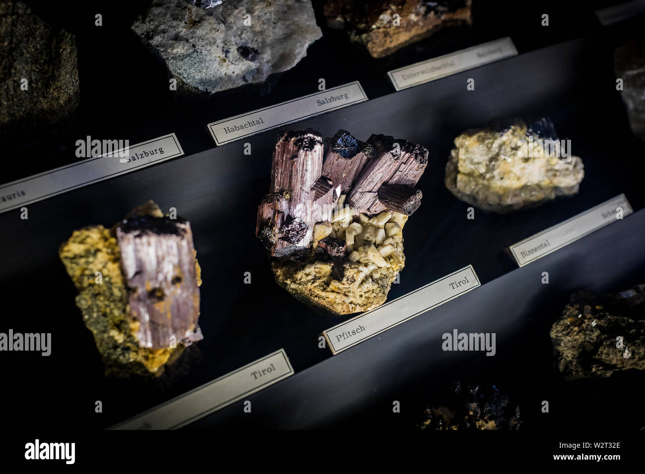 3 SEPTEMBER 2018, VIENNA, AUSTRIA: Collection of minerals of stones and ...