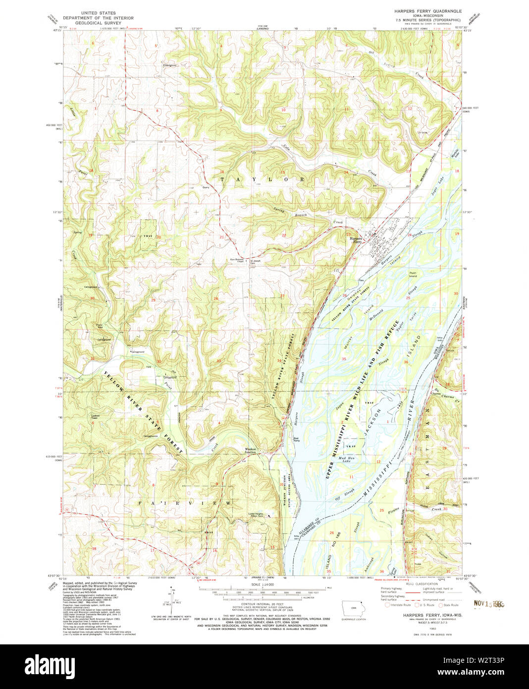 Harpers ferry iowa map hi-res stock photography and images - Alamy