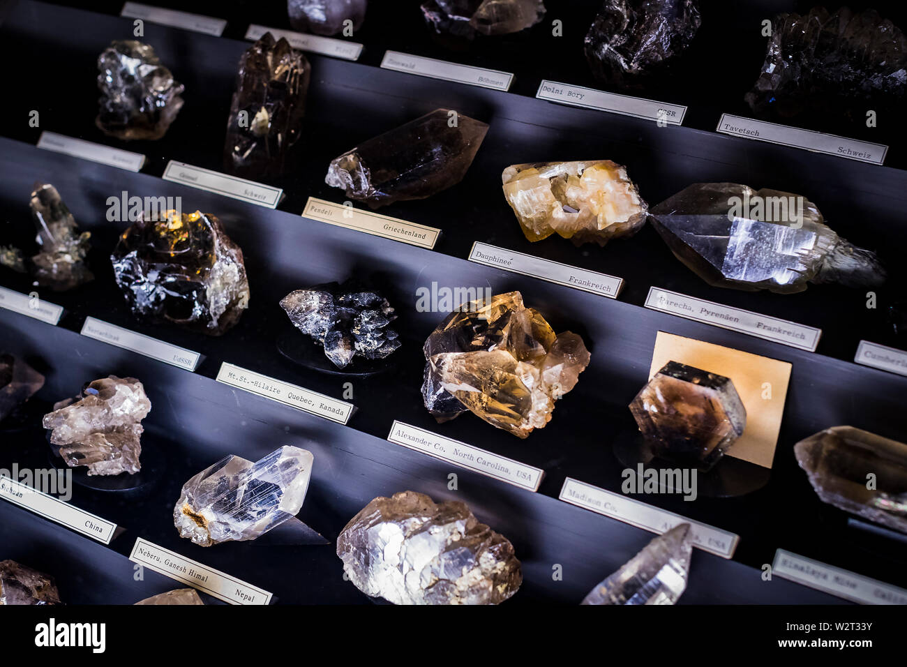 3 SEPTEMBER 2018, VIENNA, AUSTRIA: Collection of minerals of stones and ...