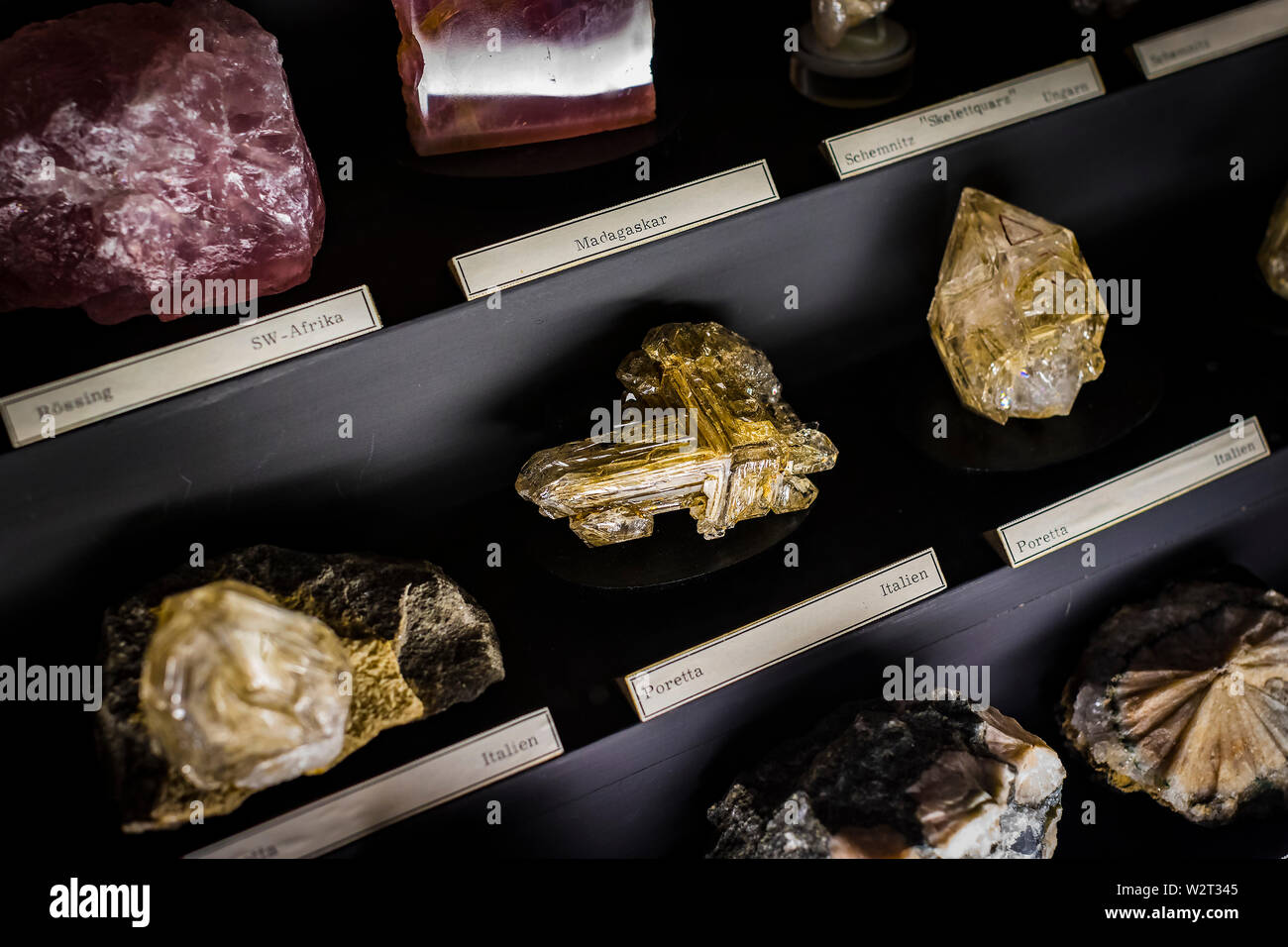 3 SEPTEMBER 2018, VIENNA, AUSTRIA: Collection of minerals of stones and ...