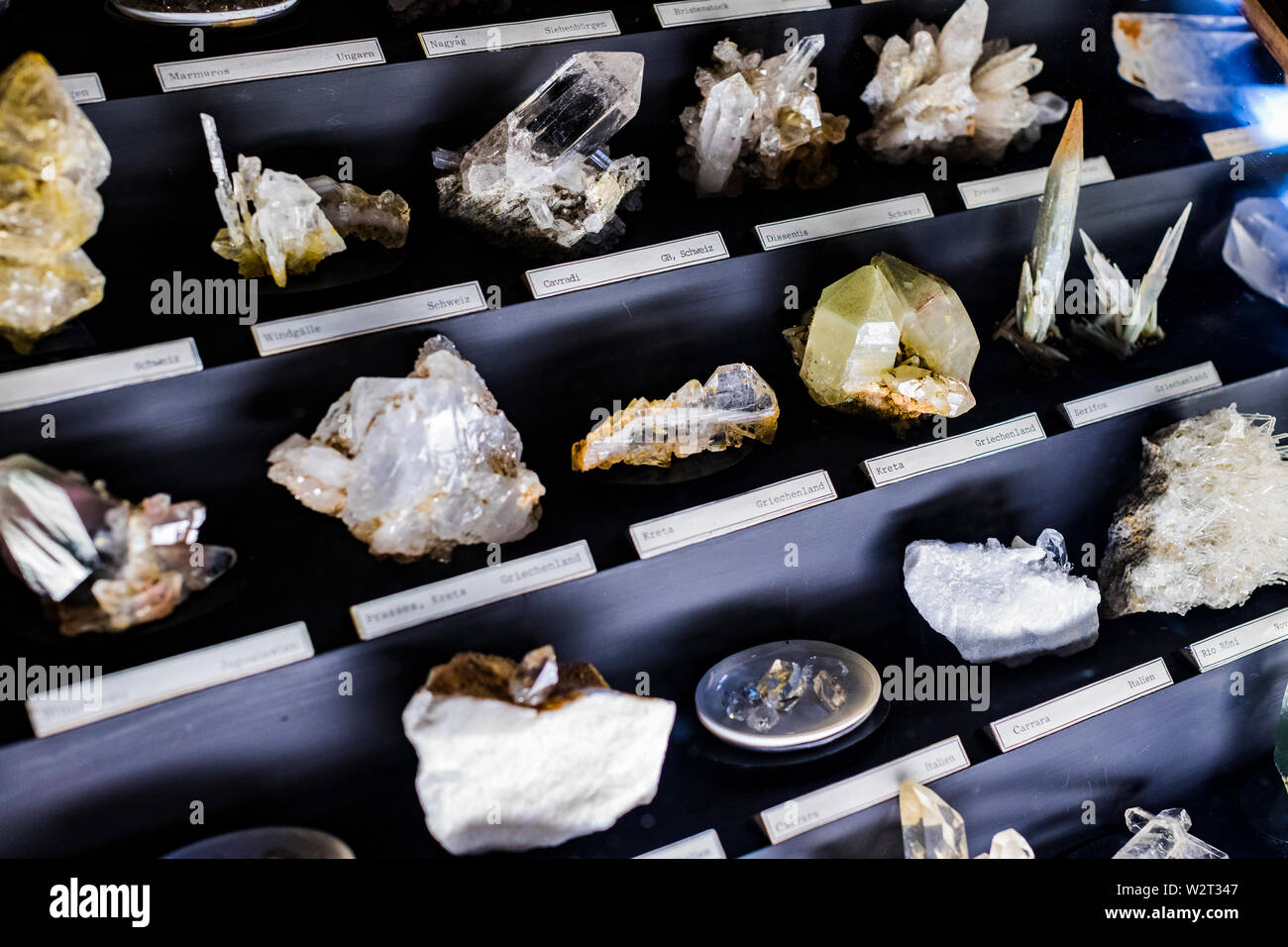 3 SEPTEMBER 2018, VIENNA, AUSTRIA: Collection of minerals of stones and ...