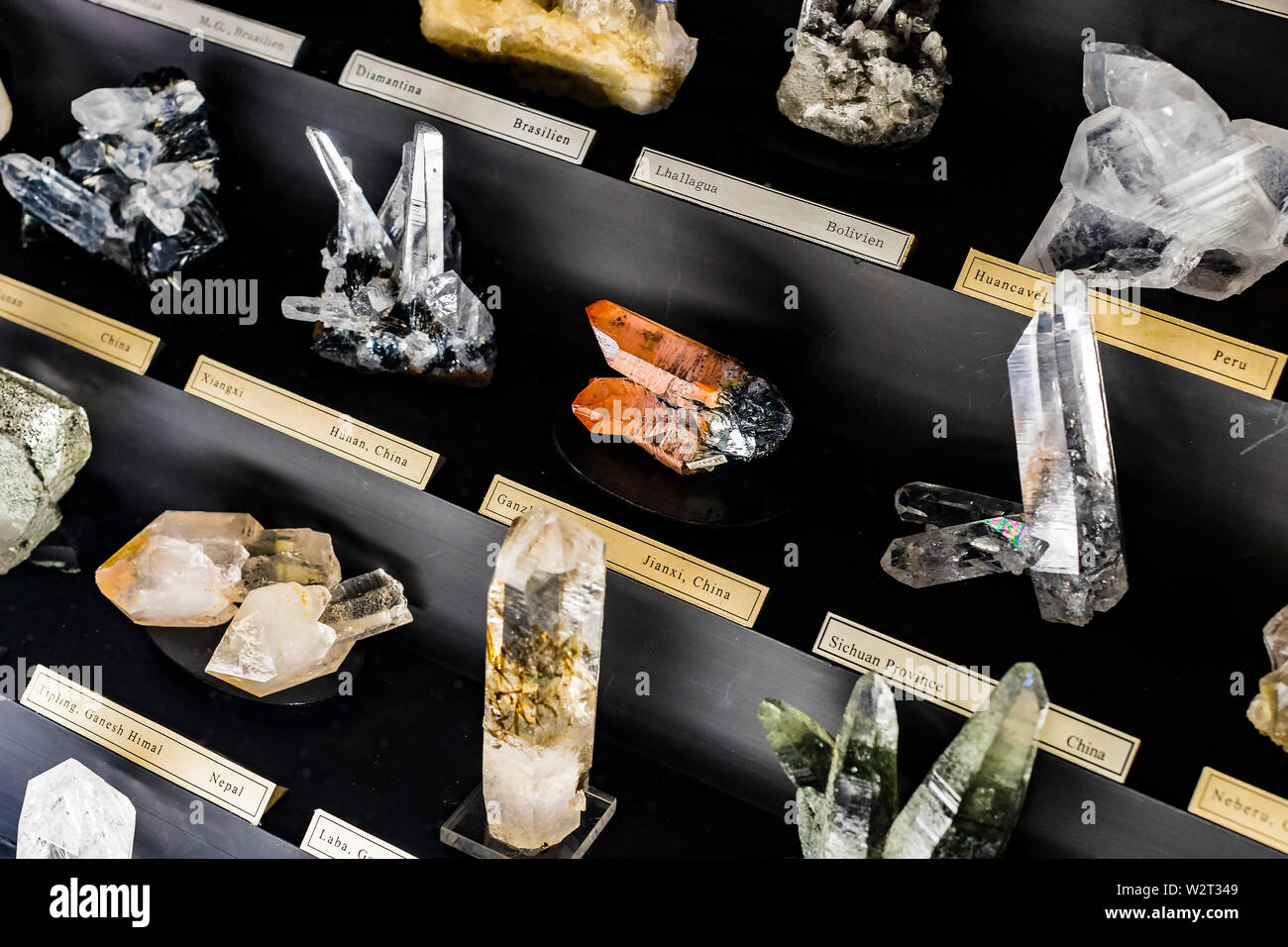 3 SEPTEMBER 2018, VIENNA, AUSTRIA: Collection of minerals of stones and ...