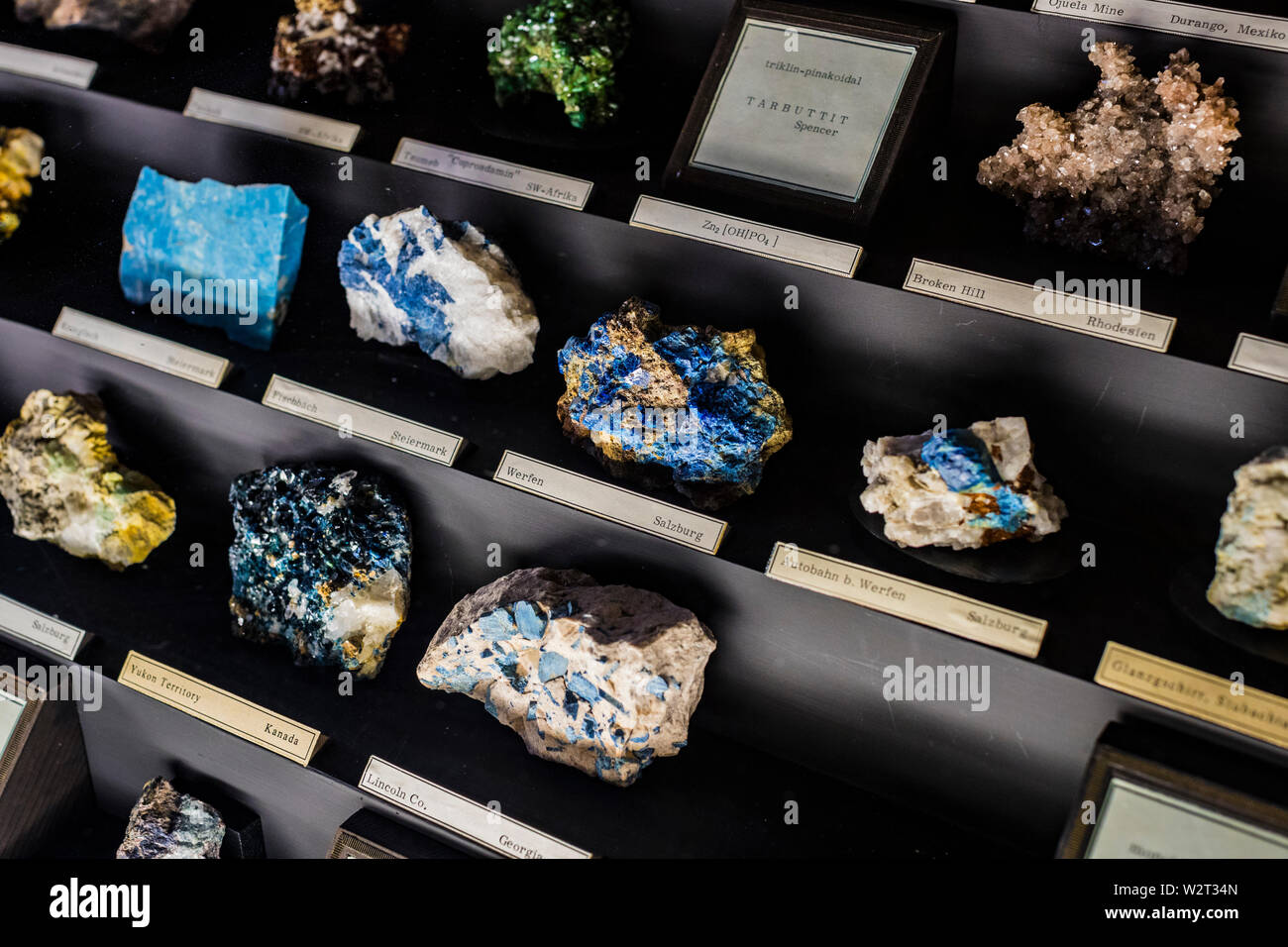 3 SEPTEMBER 2018, VIENNA, AUSTRIA: Collection of minerals of stones and ...