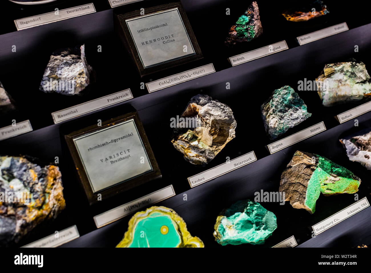 3 SEPTEMBER 2018, VIENNA, AUSTRIA: Collection of minerals of stones and ...