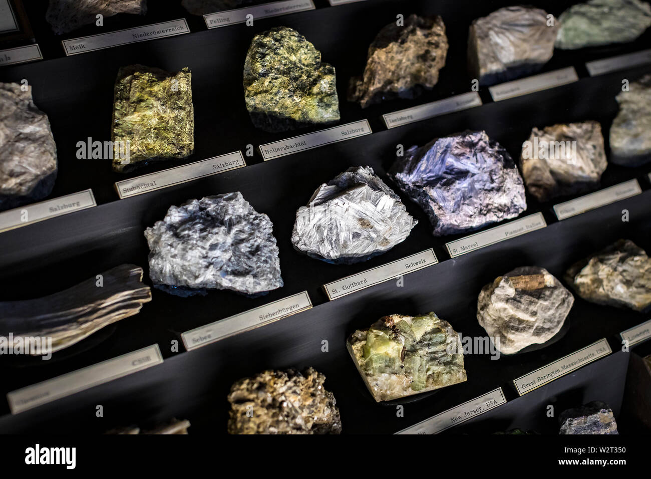 3 SEPTEMBER 2018, VIENNA, AUSTRIA: Collection of minerals of stones and ...