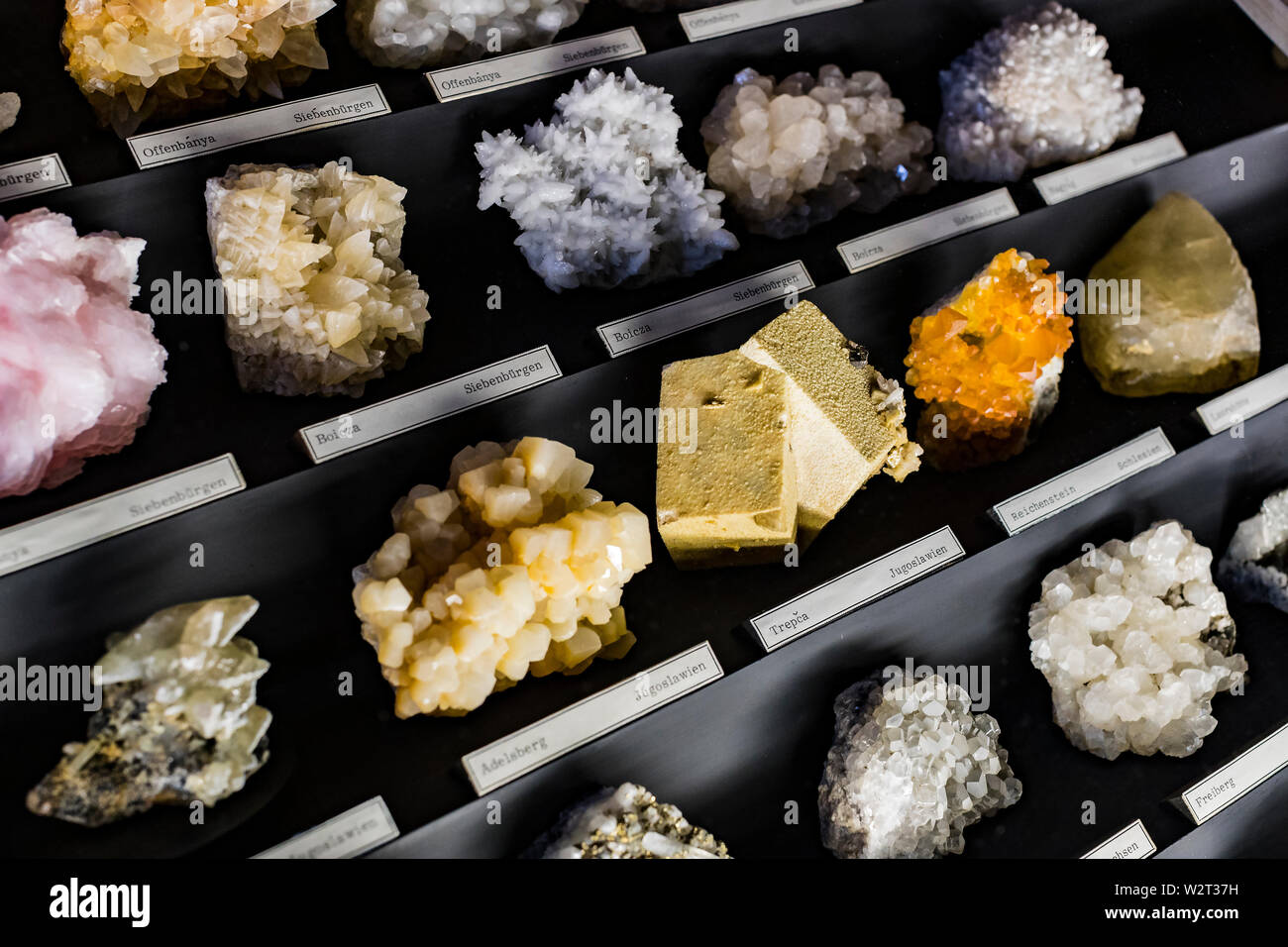 3 SEPTEMBER 2018, VIENNA, AUSTRIA: Collection of minerals of stones and ...