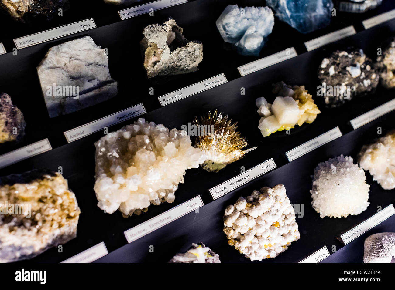 3 SEPTEMBER 2018, VIENNA, AUSTRIA: Collection of minerals of stones and ...