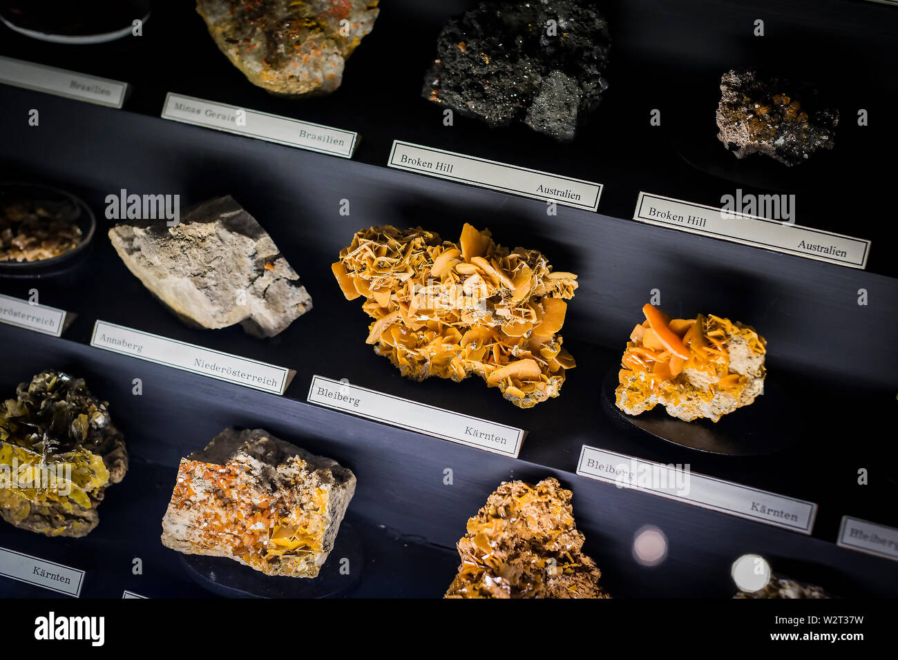 3 SEPTEMBER 2018, VIENNA, AUSTRIA: Collection of minerals of stones and ...