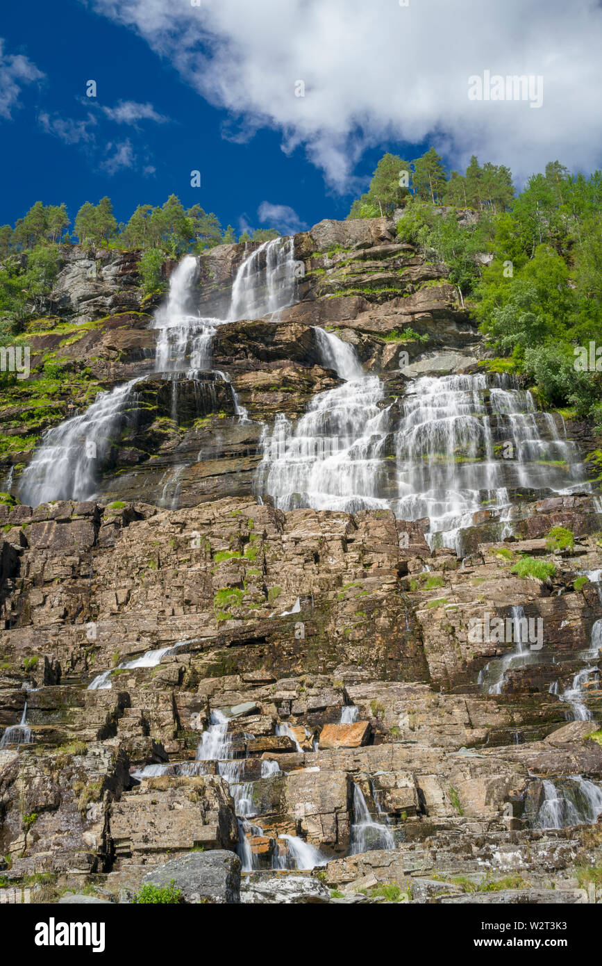 Tvindefossen waterfalls in Norway Stock Photo - Alamy
