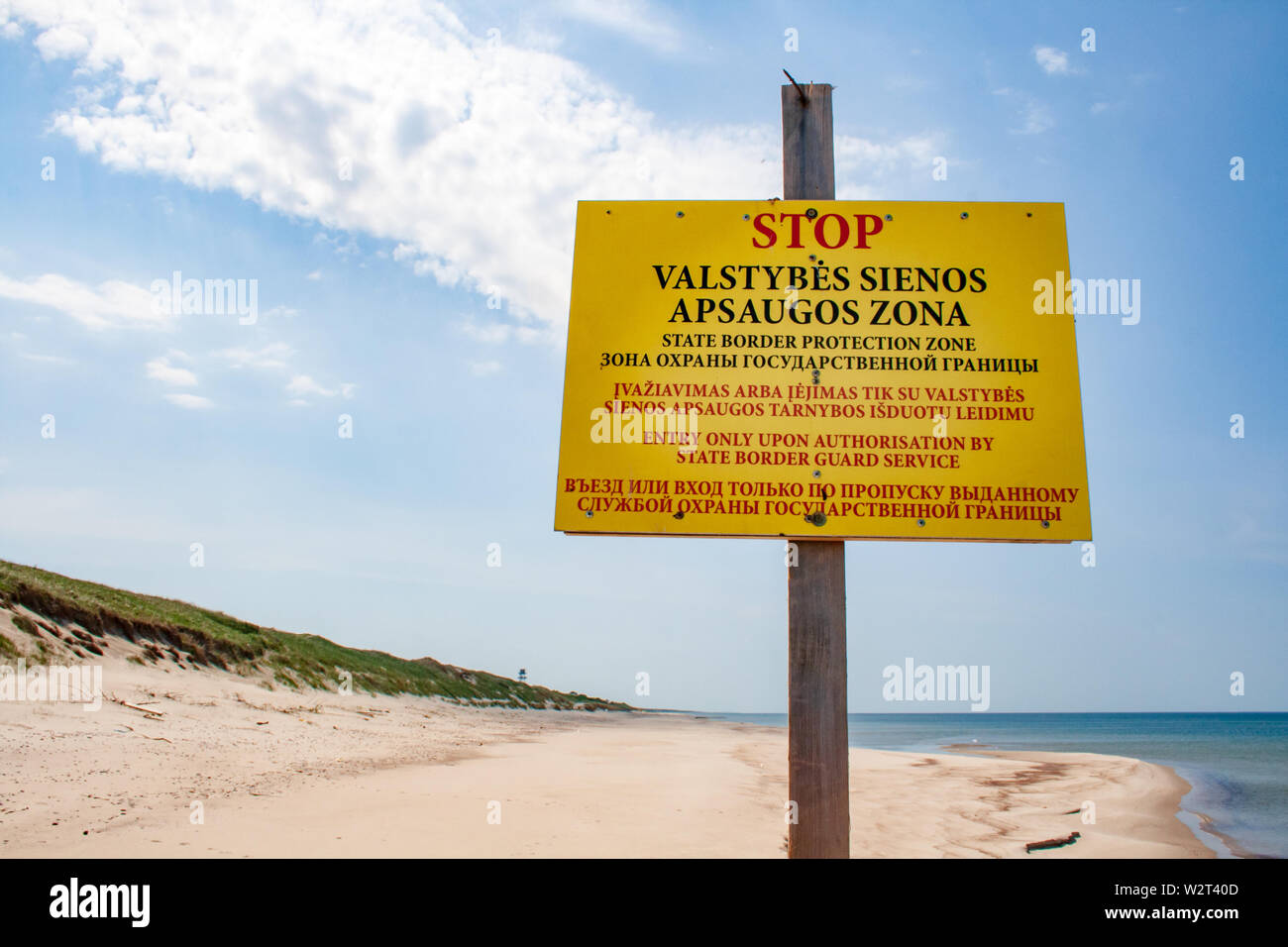 State border protection zone, Lithuanian Russian border in Nida ...