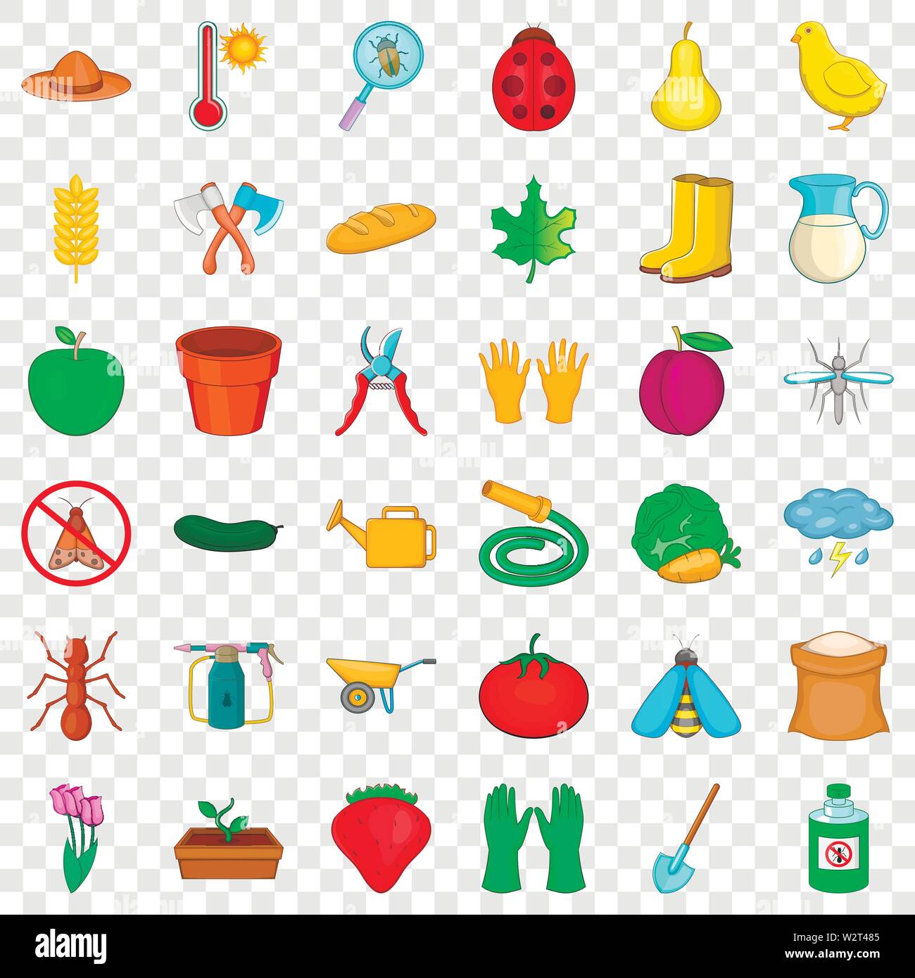 Garden work icons set, cartoon style Stock Vector Image & Art - Alamy