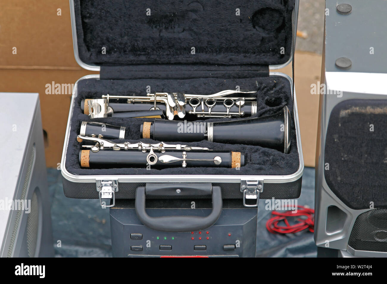 Old Clarinet in Case for Sale at Flea Market Stock Photo - Alamy