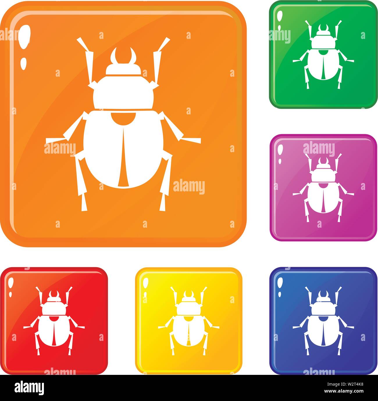 Scarab icons set vector color Stock Vector Image & Art - Alamy