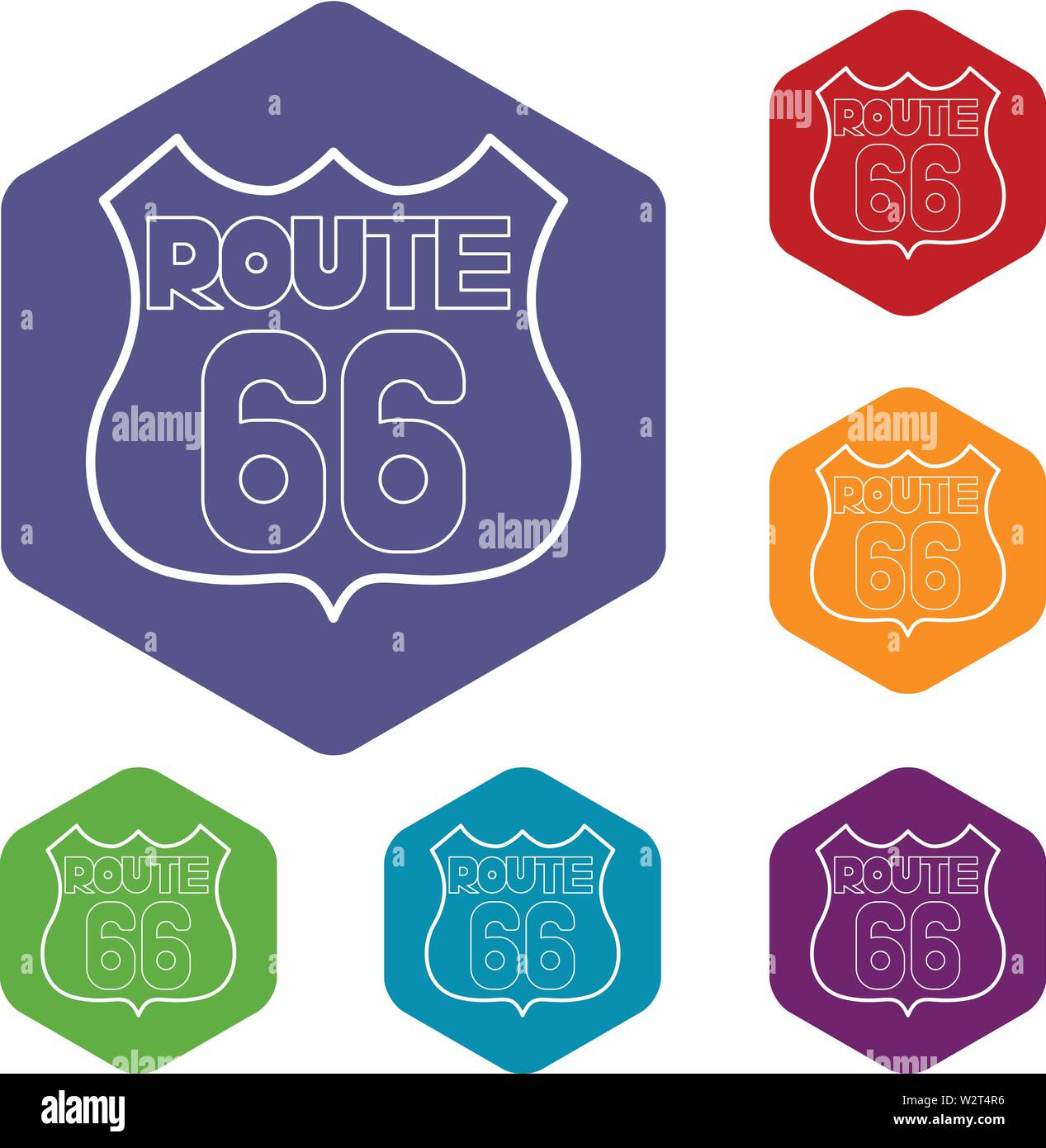 Old route 66 icons hi-res stock photography and images - Alamy