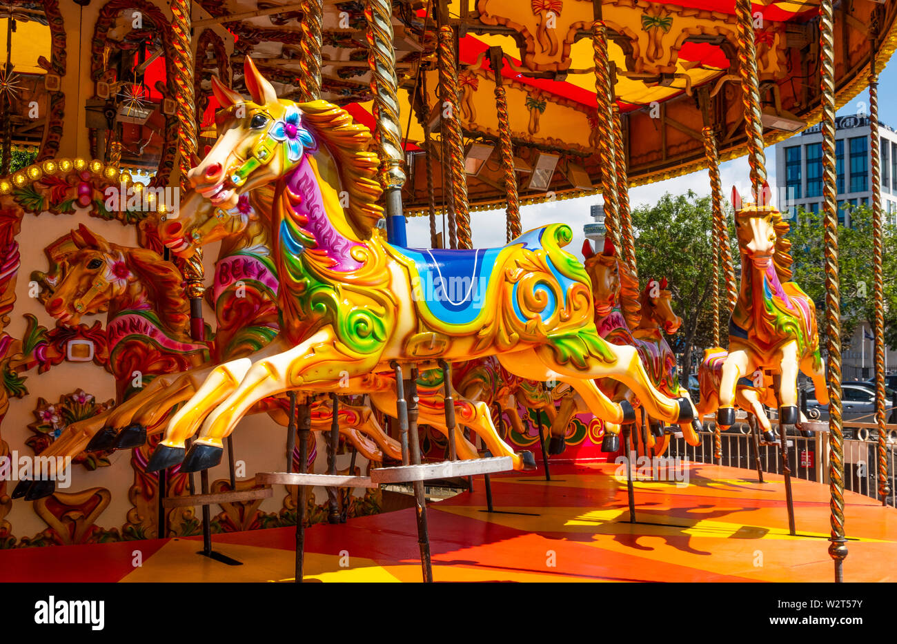 Children merry go round hi-res stock photography and images - Alamy