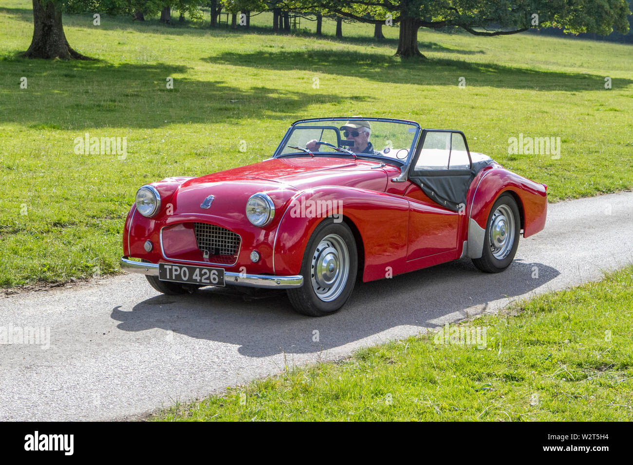 red Triumph TR2 Vintage classic restored historic vehicles cars ...