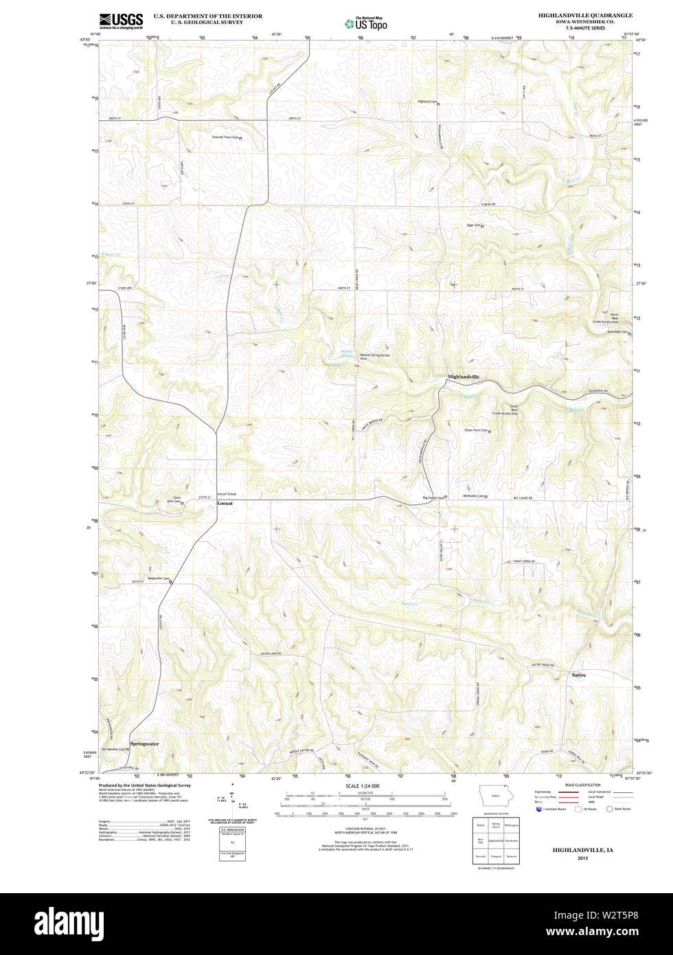 Map of highlandville Cut Out Stock Images & Pictures - Alamy