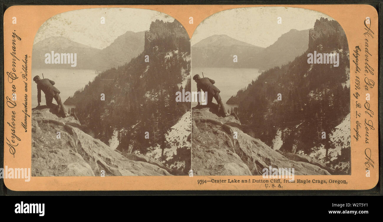 Crater Lake and Dutton Cliffs from Eagle Crags, Oregon, USA, by ...