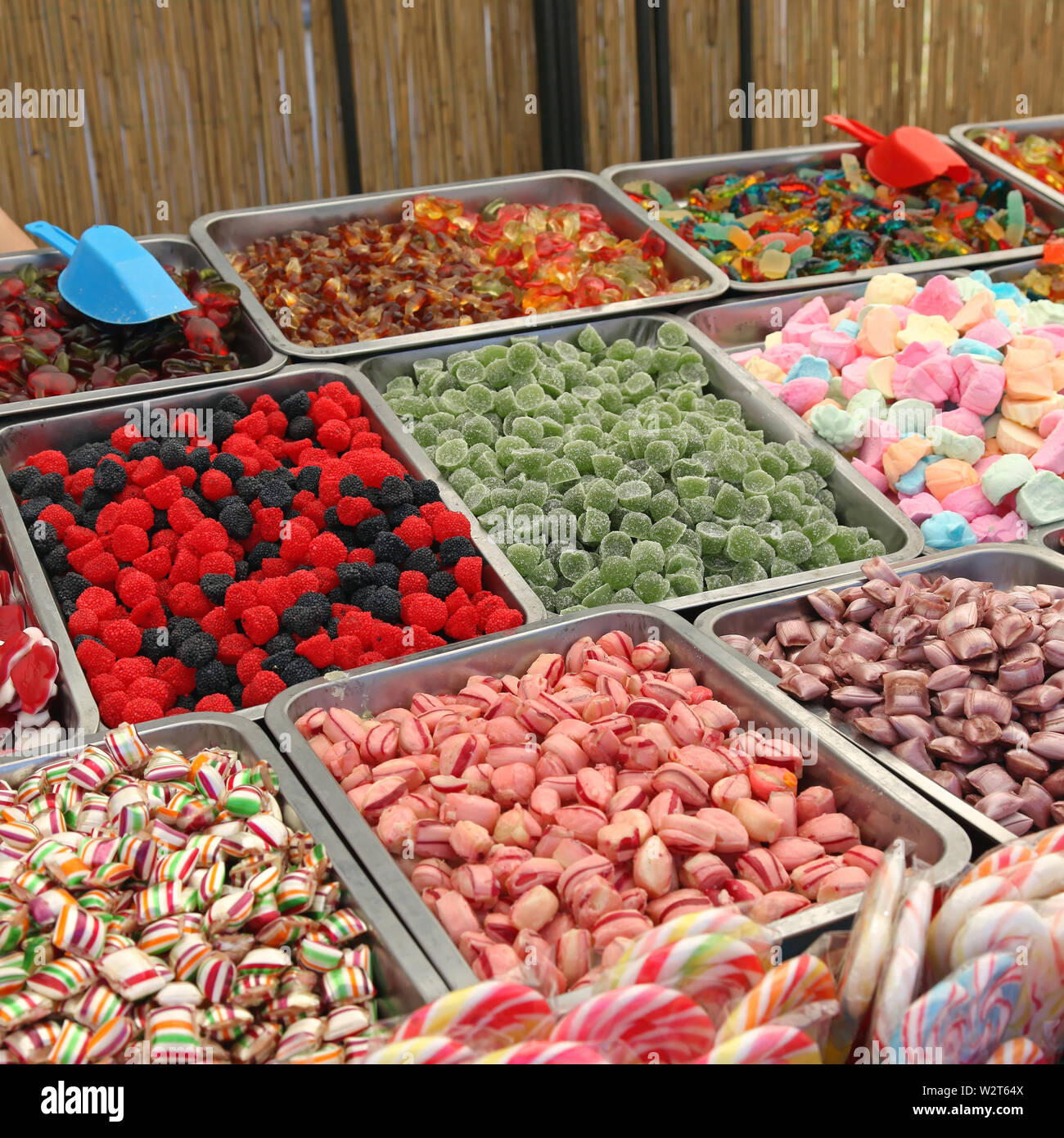 Colorful Gummy Candy Sweets at Market Stall Stock Photo - Alamy
