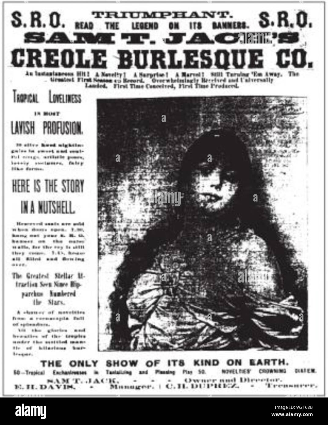 Creole Burlesque ad from New York Clipper 11 October 1890 Stock Photo ...