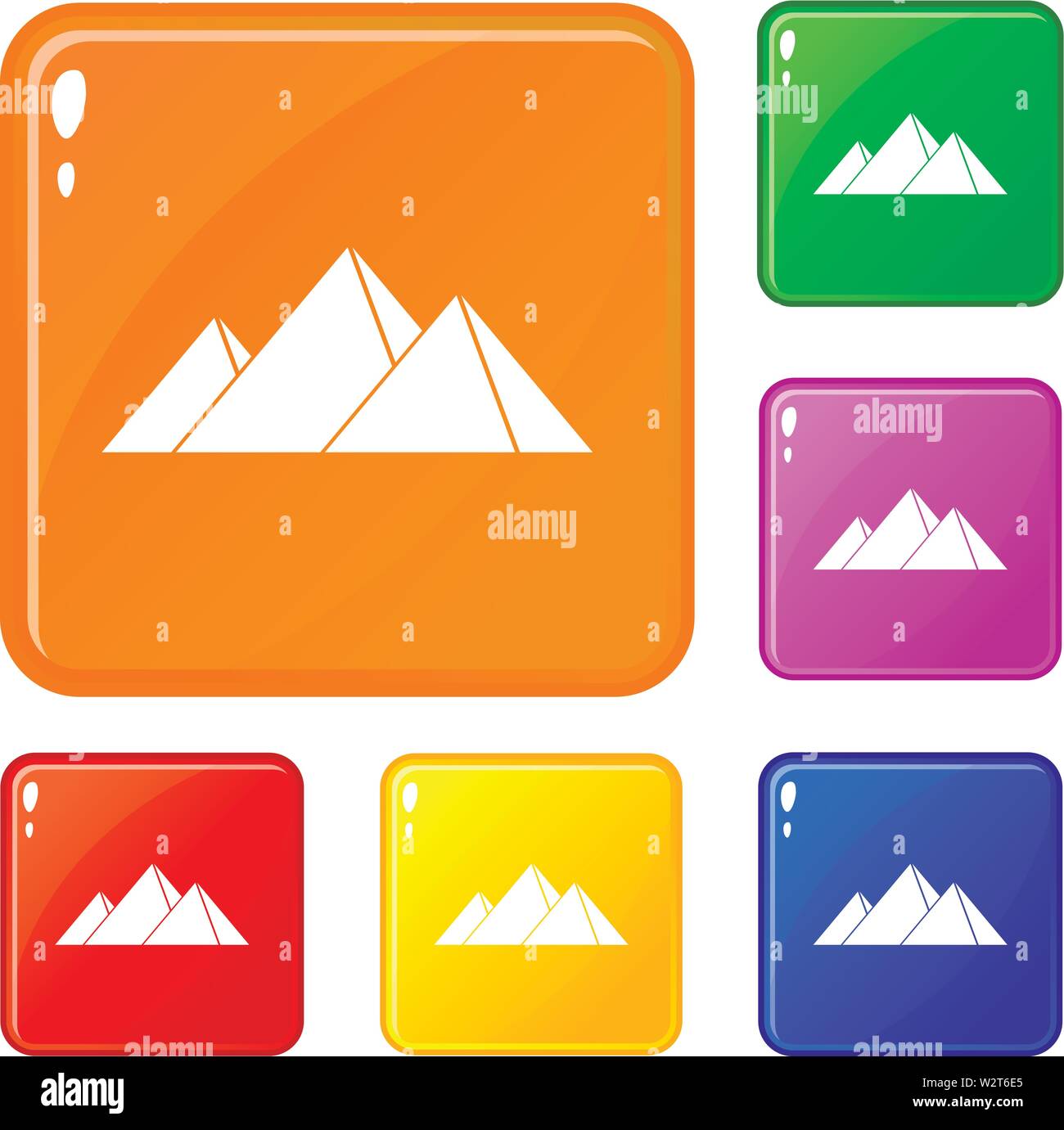 Pyramids in Giza icons set vector color Stock Vector Image & Art - Alamy