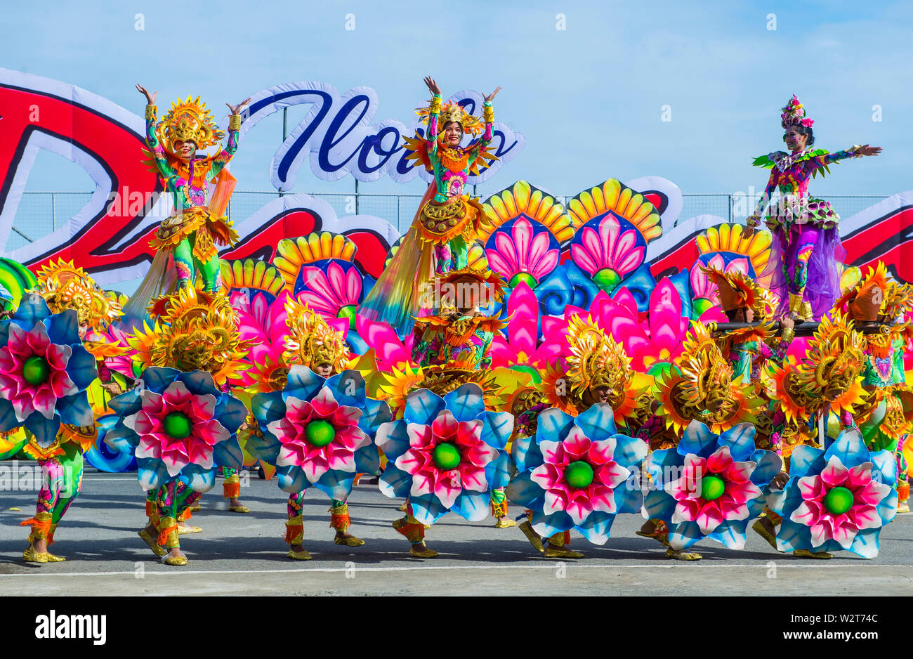 Participants in the Dinagyang Festival in Iloilo Philippines Stock ...