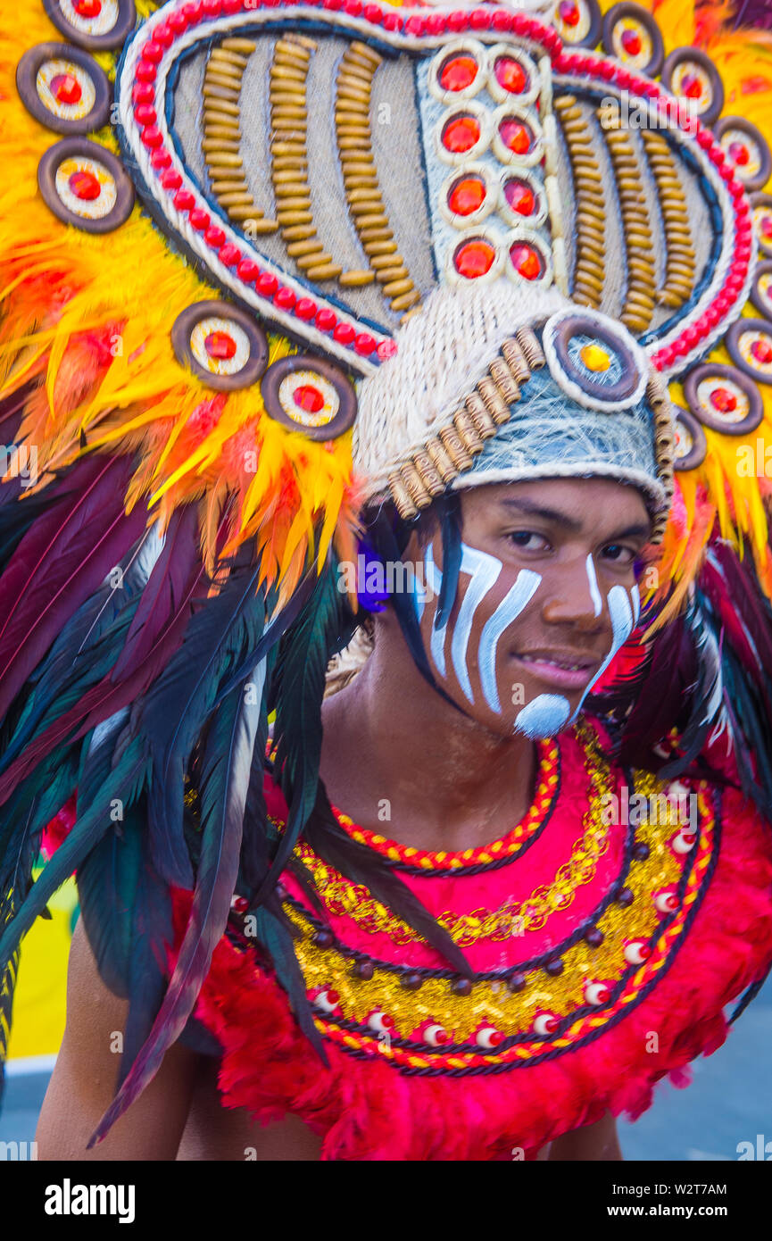 Participant in the Dinagyang Festival in Iloilo Philippines Stock Photo ...
