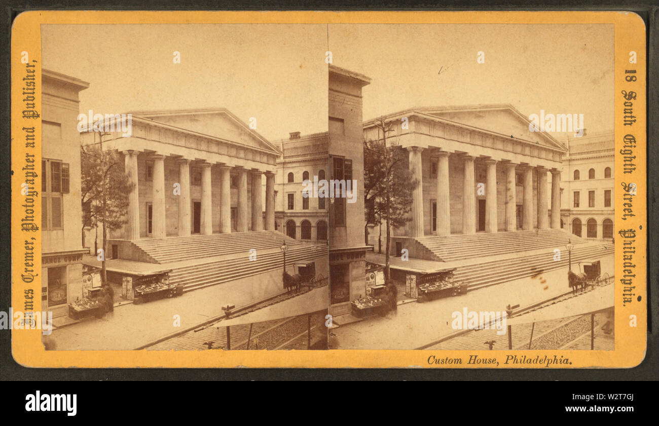 Custom House, Philadelphia, by Cremer, James, 1821-1893 Stock Photo - Alamy
