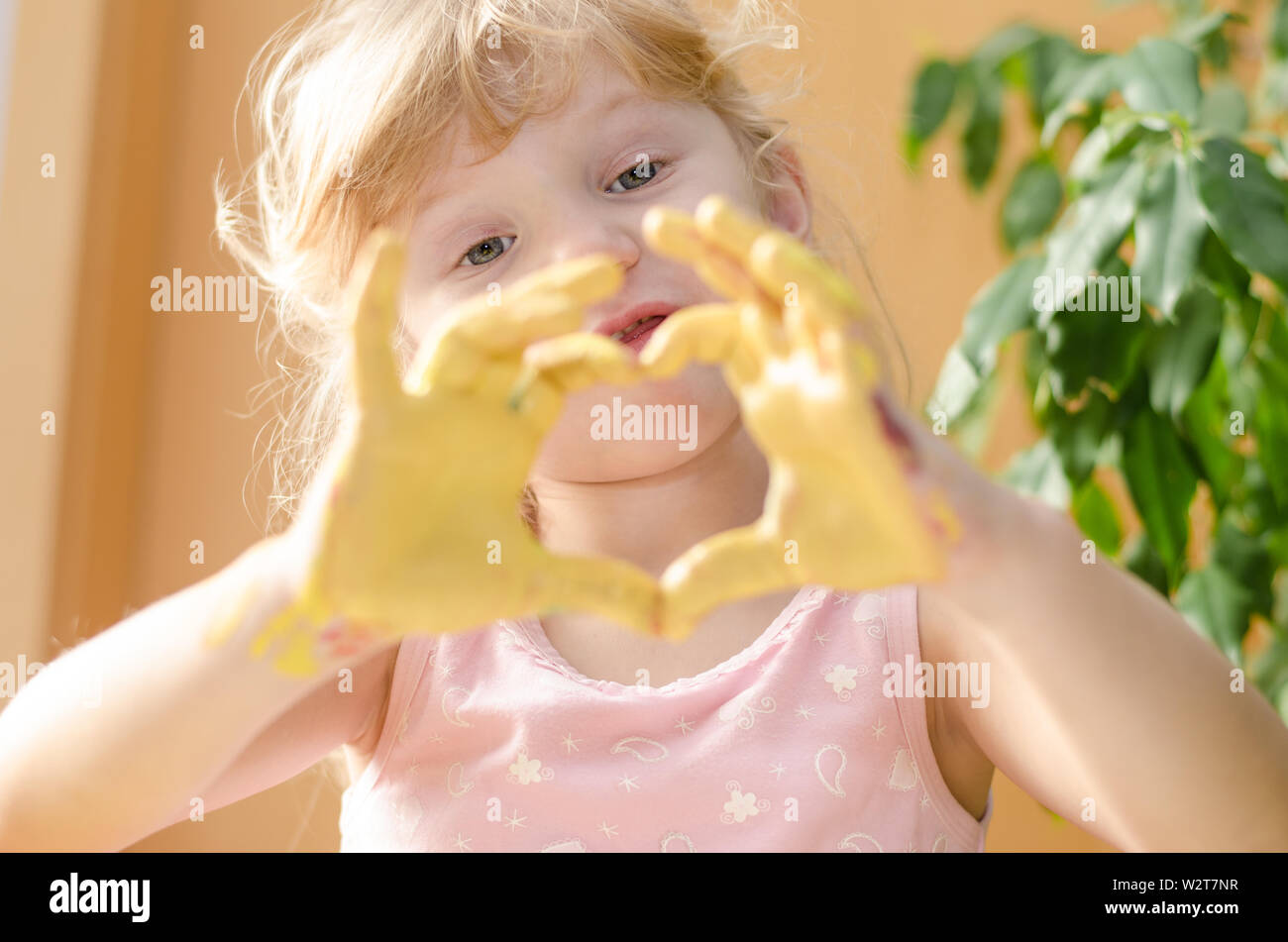 Kids hand prints hi-res stock photography and images - Alamy