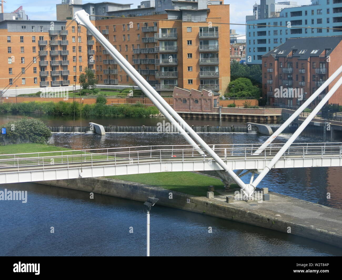 Landscape view of the Knight's Way Bridge, a two-span, cable-stayed ...