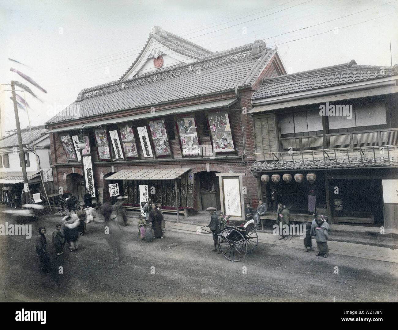 [ 1890s Japan - Japanese Theater in Yokohama ] — A theater in the ...