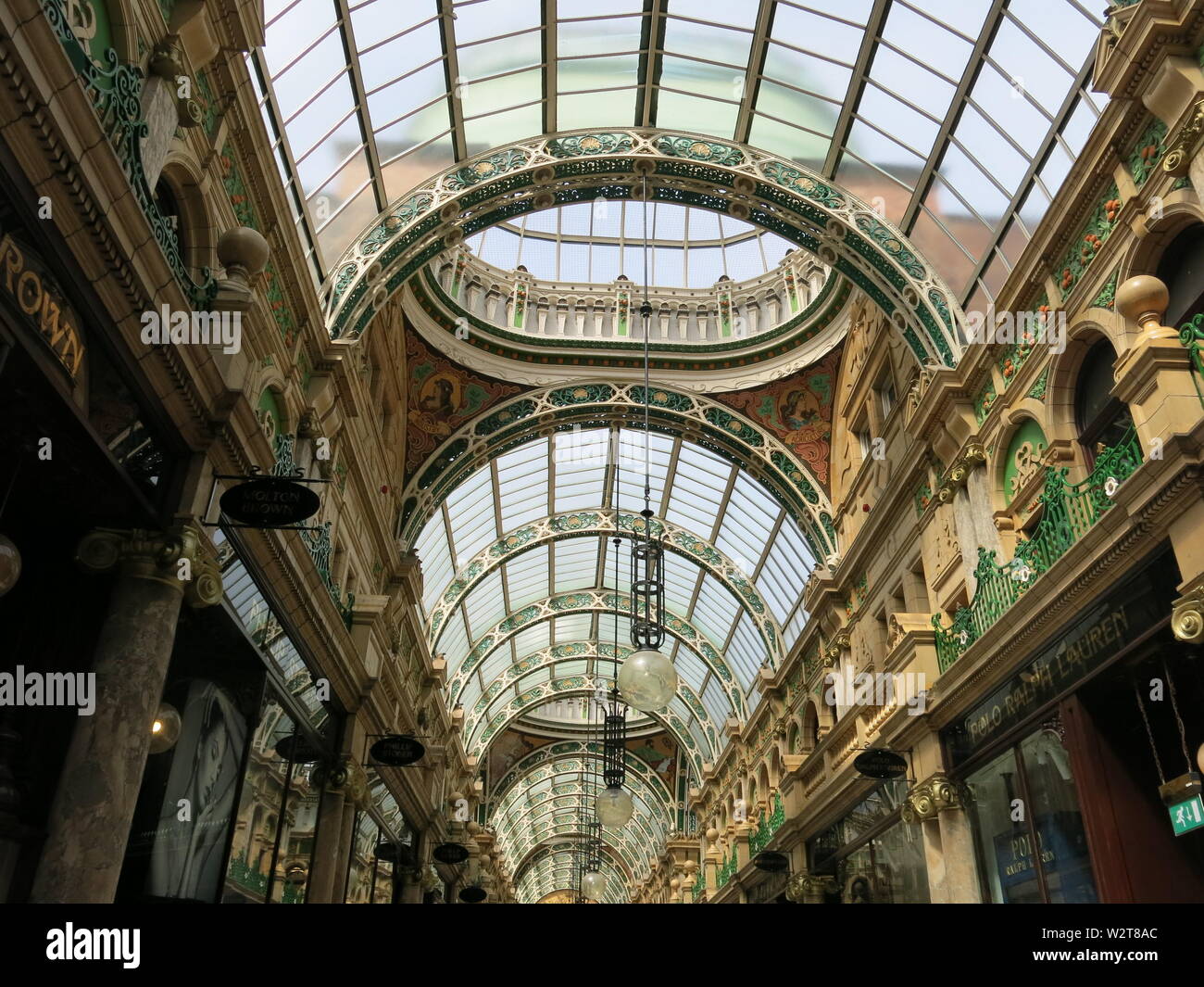 The upmarket County Arcade in Leeds is ornate Victorian architecture ...