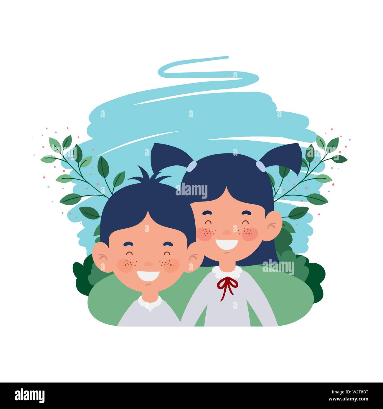 couple students smiling with landscape background Stock Vector Image ...